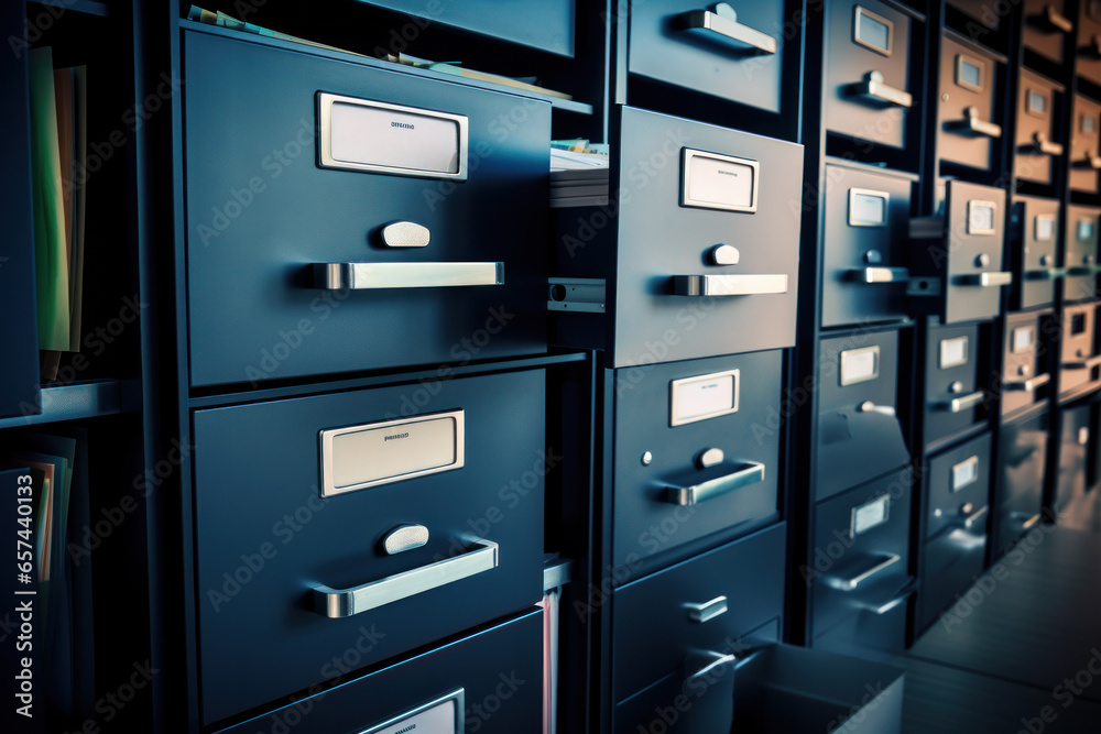 Data collection in containers, archive of commercial company documents ...