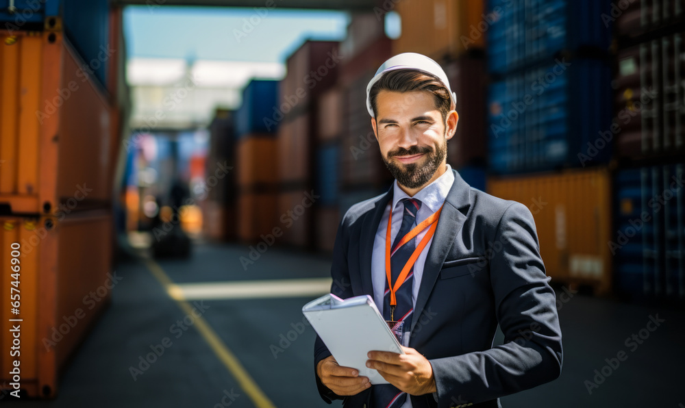 Professional Customs Broker Working on Customs Documentation Stock ...