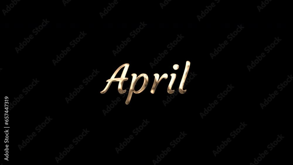 April text animation on transparent background, Handwritten animated in ...