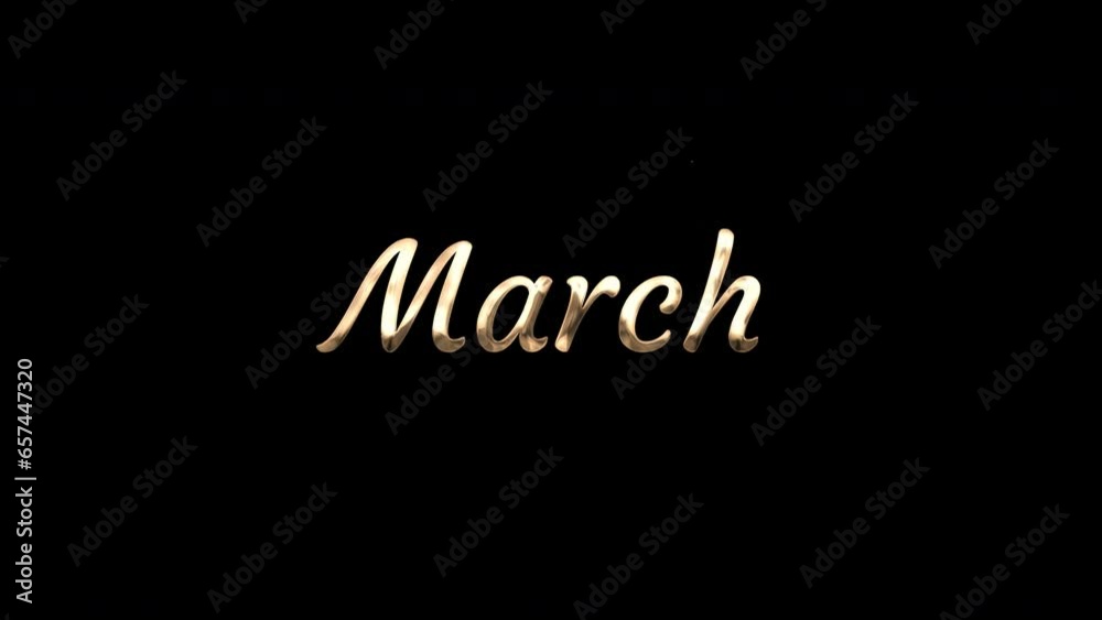 March text animation on transparent background, Handwritten animated in ...