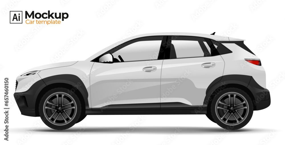 Vector editable realistic mockup car template. Stock Vector | Adobe Stock