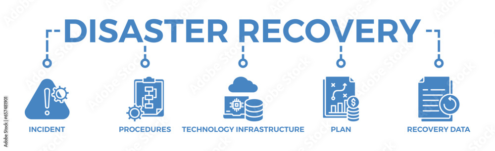Disaster recovery banner web icon vector illustration concept for ...
