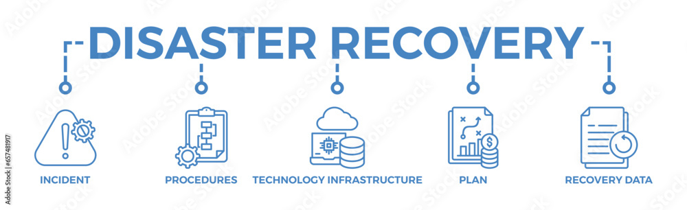 Disaster recovery banner web icon vector illustration concept for ...