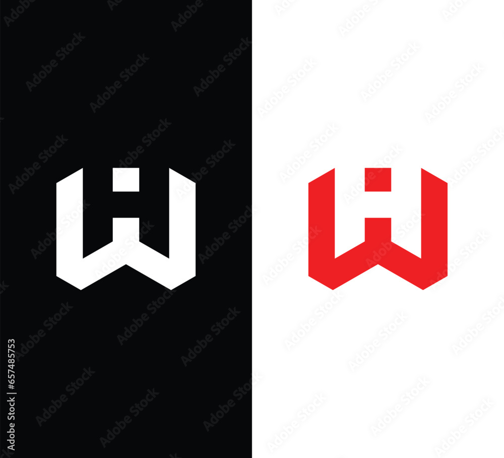 Letter WH Logo Design Stock Vector | Adobe Stock