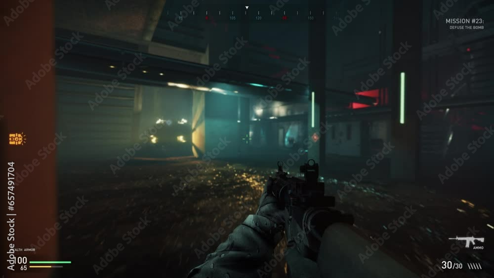 Player defeated by the AI opponents in the first person shooter game ...