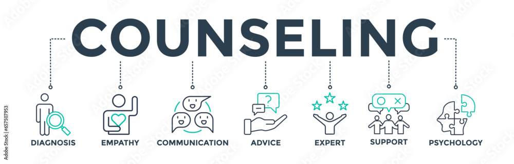 Counseling banner web icon vector illustration concept for counseling ...
