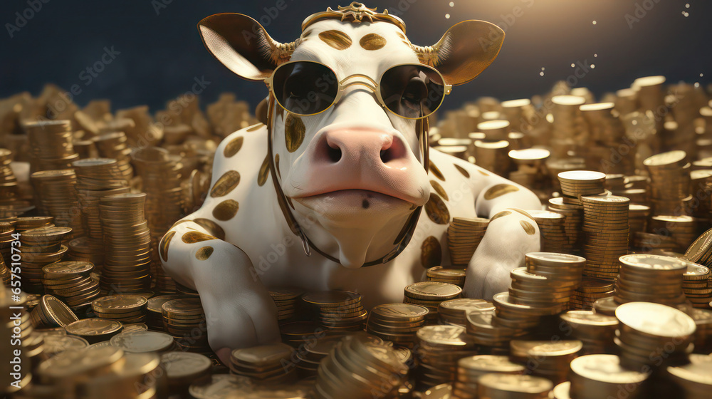 Poster Print cash cow 40x22.2 cm