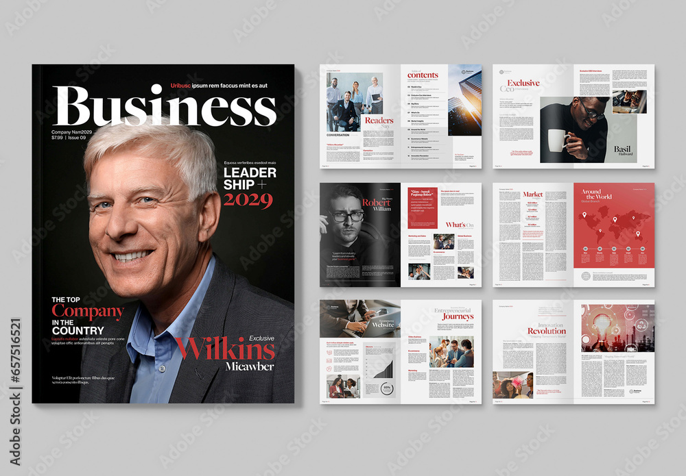 Business Magazine Layout Stock Template | Adobe Stock