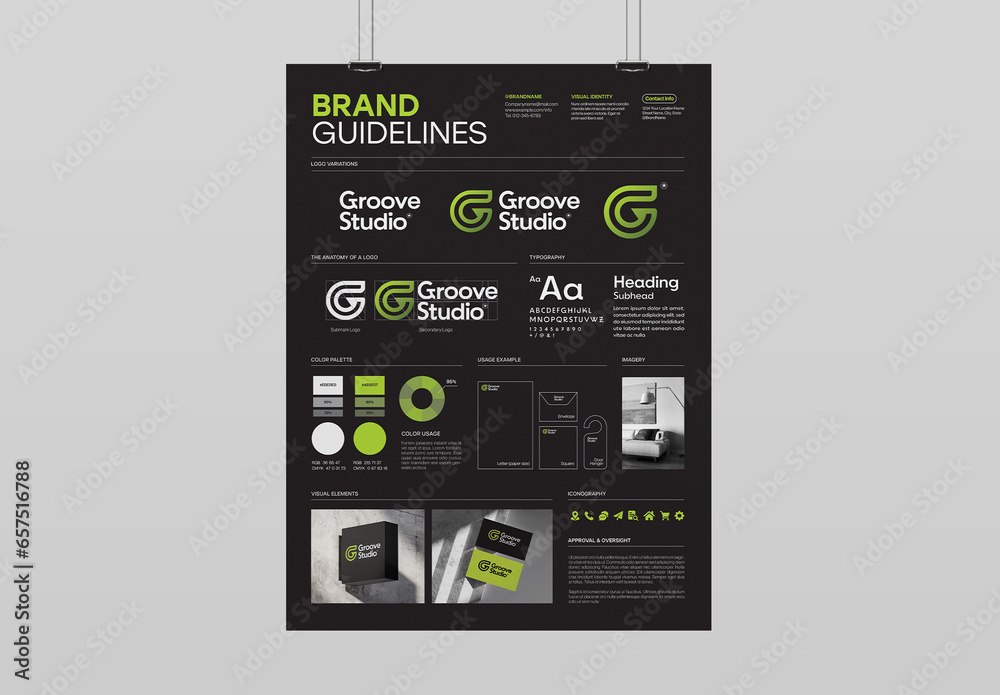 Brand Guidelines Poster Layout Stock Template | Adobe Stock
