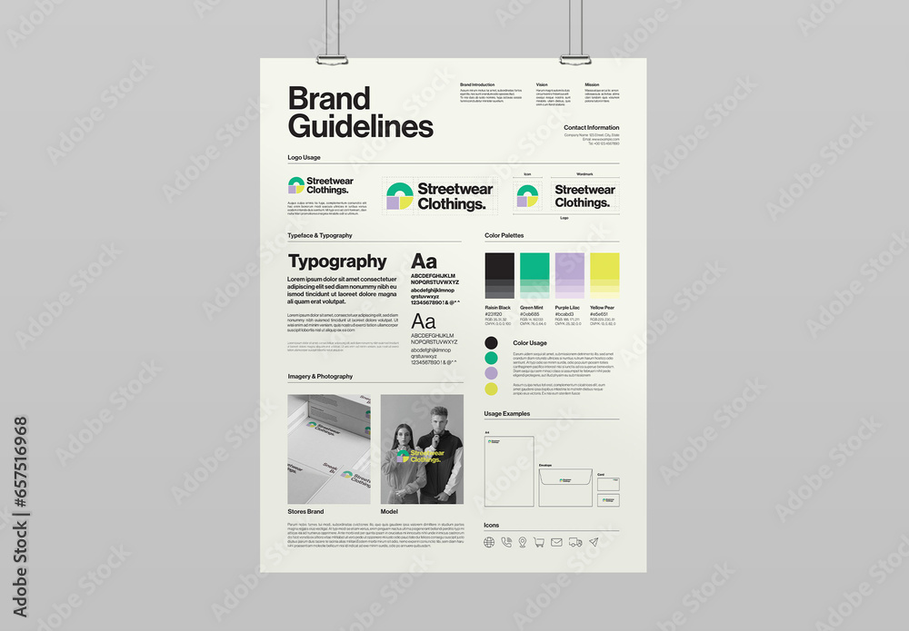 Brand Guidelines Poster Layout Stock Template | Adobe Stock