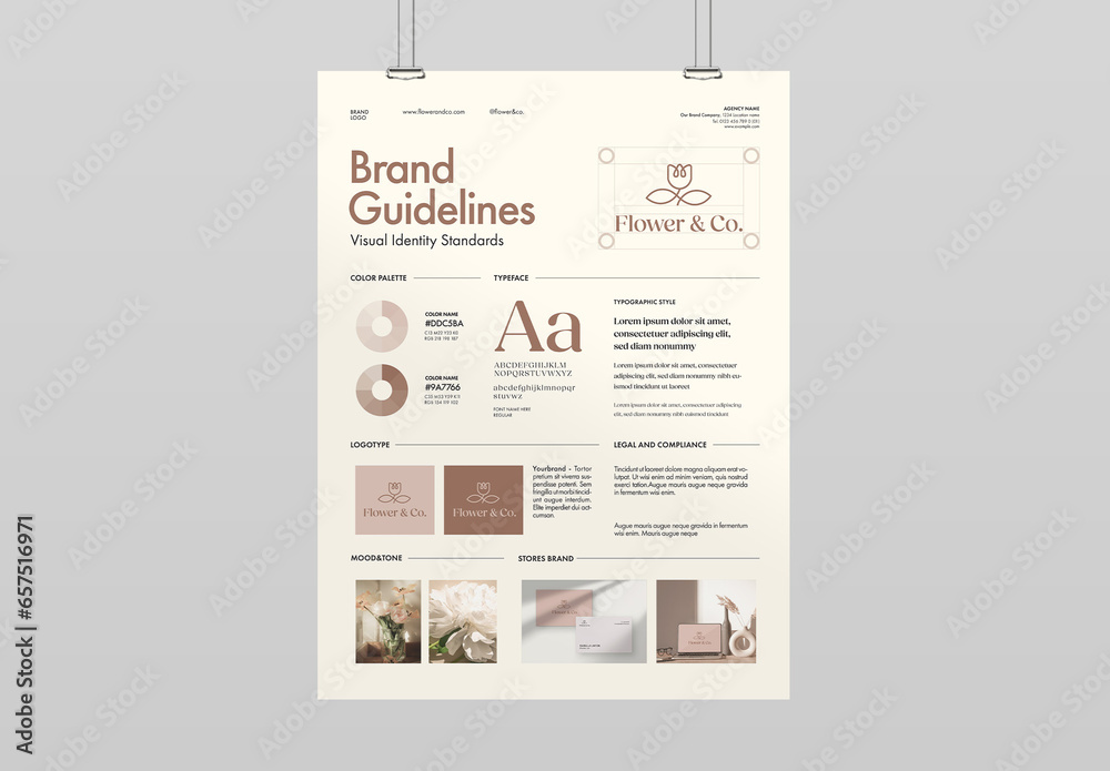 Brand Guidelines Poster Layout Stock Template | Adobe Stock