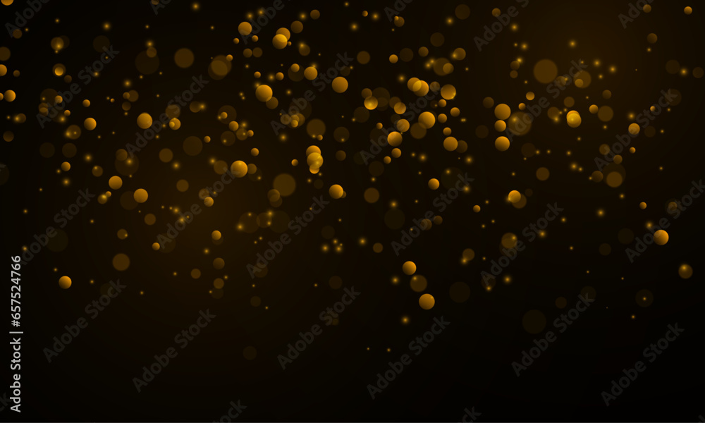 golden dust light. Bokeh light lights effect background. Christmas ...