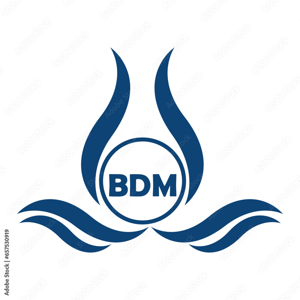 BDM letter water drop icon design with white background in illustrator ...