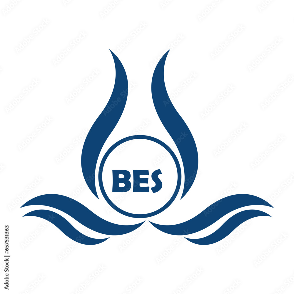 BES letter water drop icon design with white background in illustrator ...