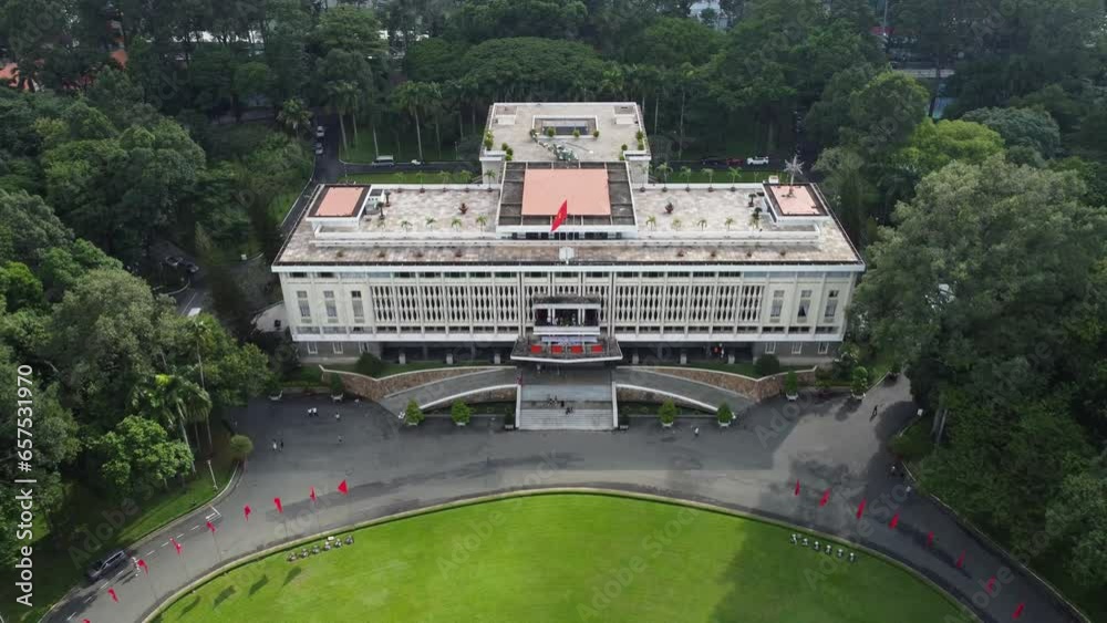 Aerial view of the Independence Palace, also known as Reunification ...