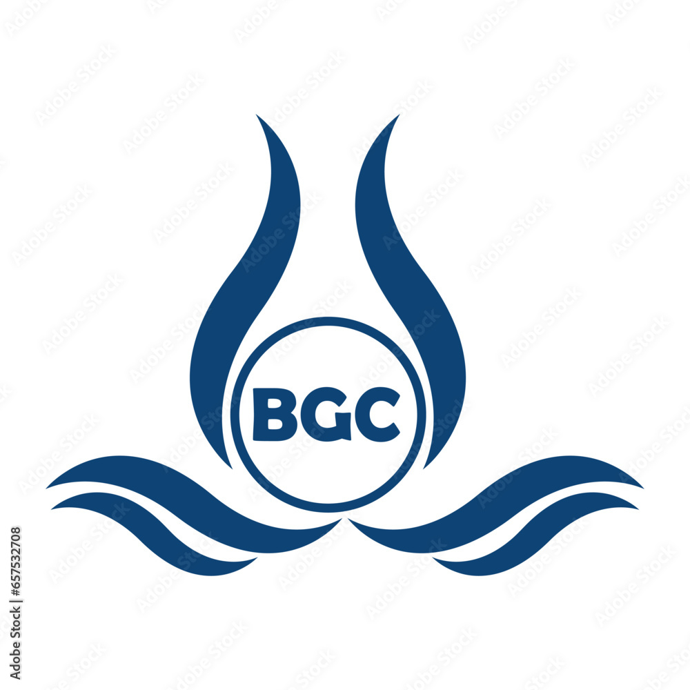 BGC letter water drop icon design with white background in illustrator ...