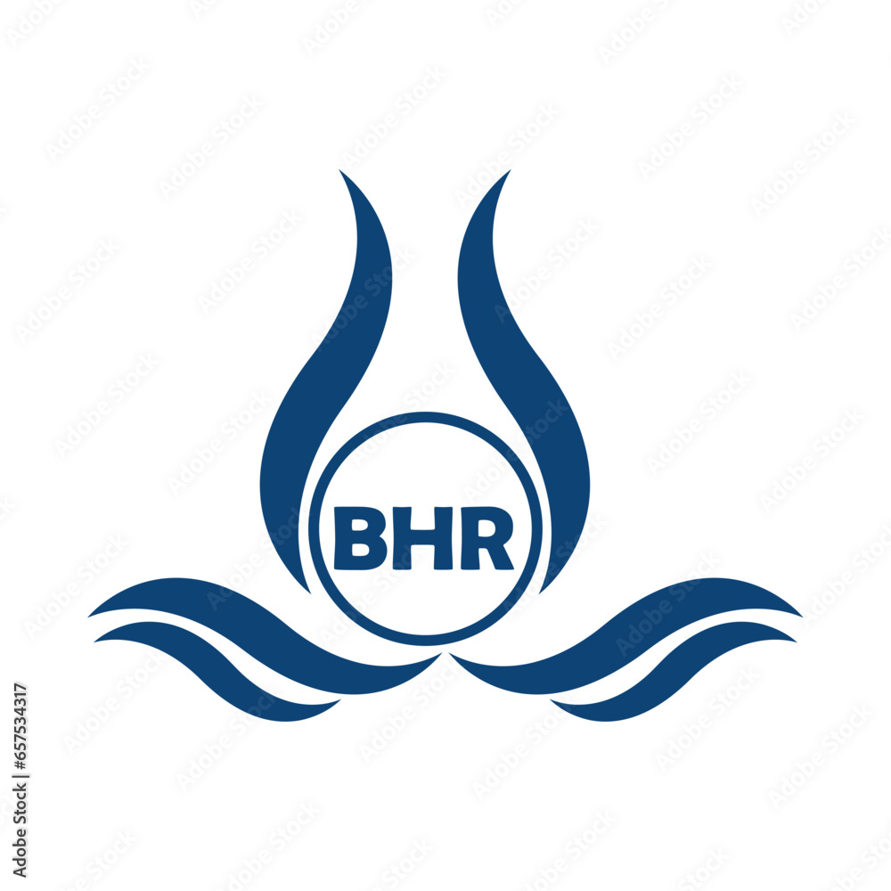 BHR letter water drop icon design with white background in illustrator ...