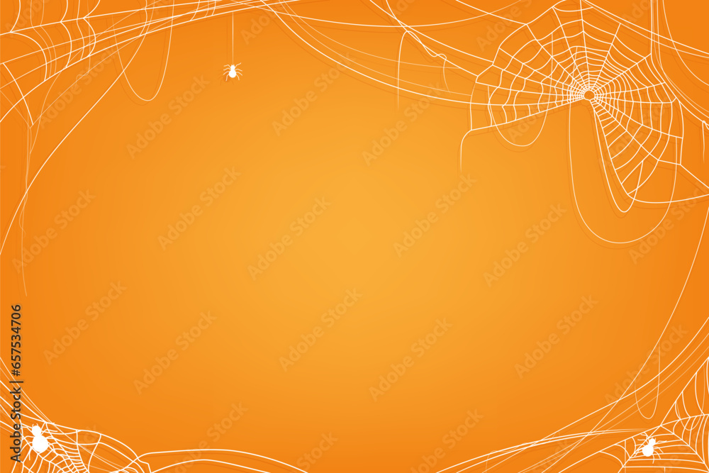 Spider cobweb net border design frame Halloween background decoration ...
