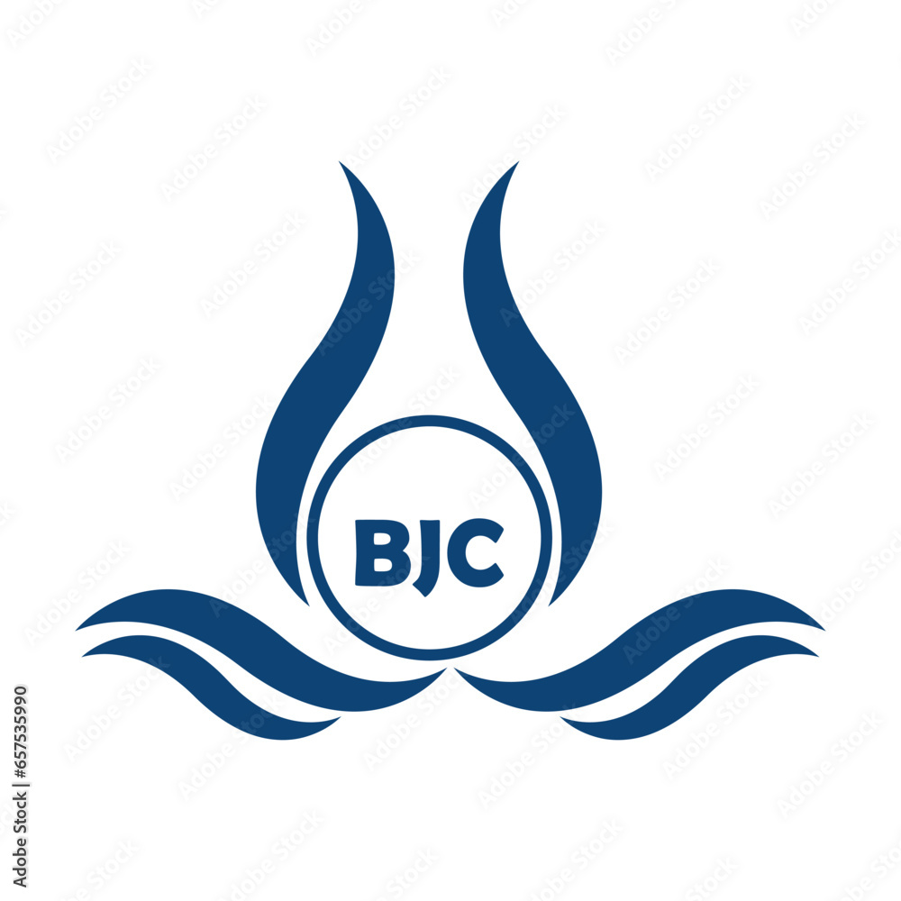 BJC letter water drop icon design with white background in illustrator ...