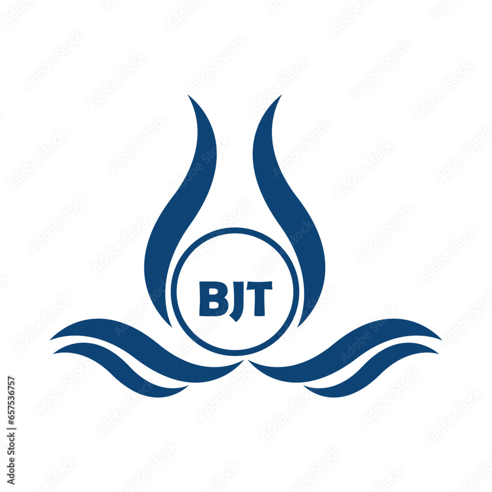 BJT letter water drop icon design with white background in illustrator ...