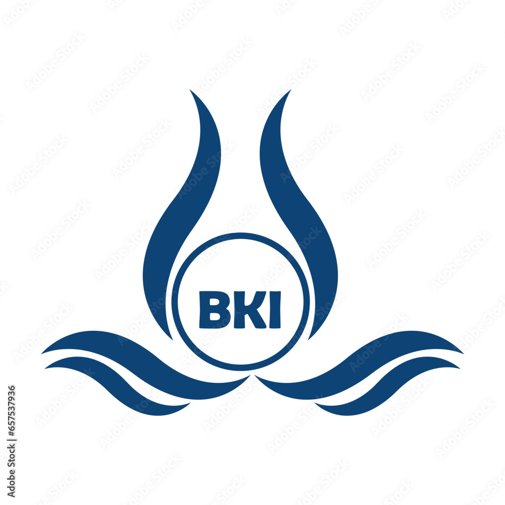 BKI letter water drop icon design with white background in illustrator ...