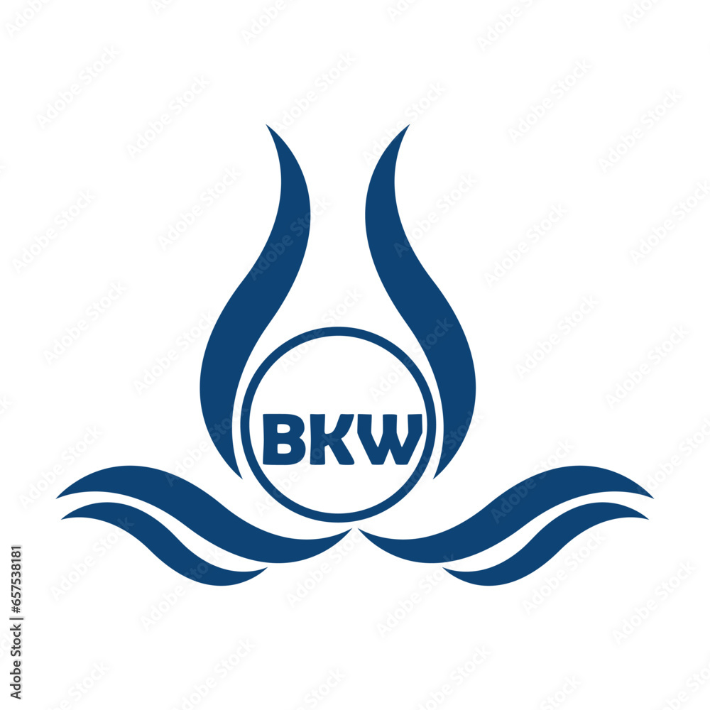 BKW letter water drop icon design with white background in illustrator ...