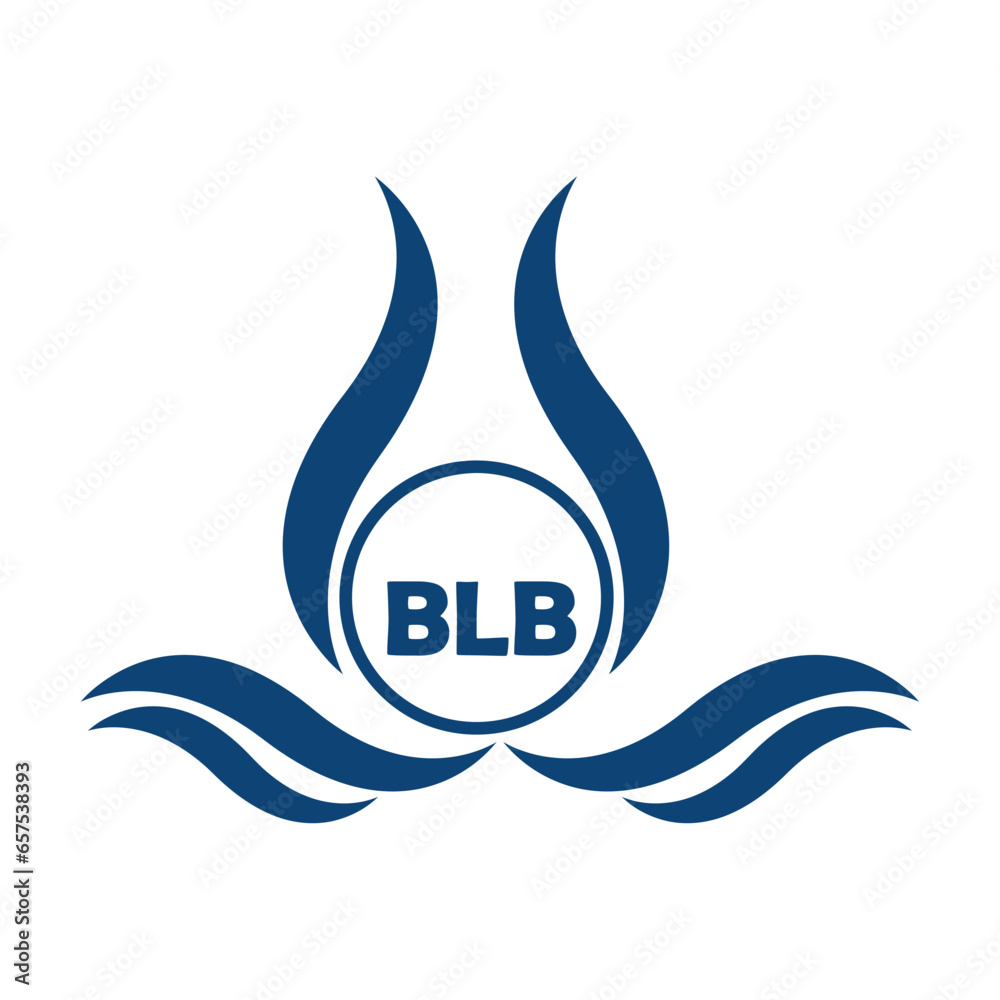 BLB letter water drop icon design with white background in illustrator ...