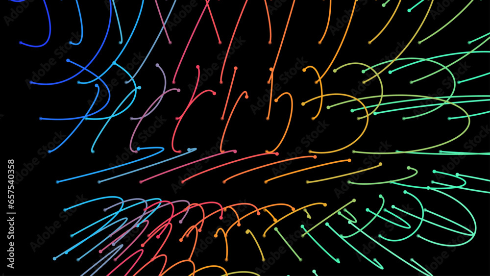 Crossing light beams. Energy flow Laser lines. Neon plexus knots ...