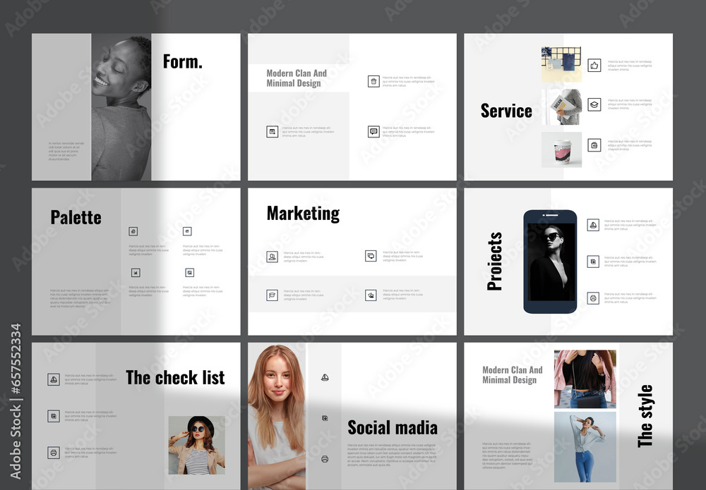 Minimal Square Brochure Layout Stock Template | Adobe Stock