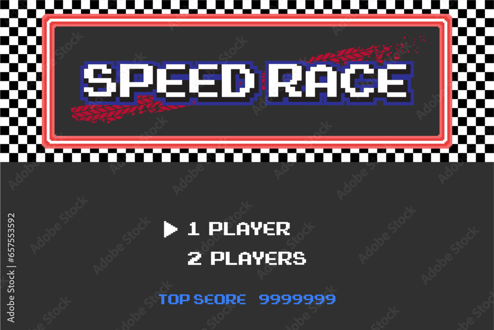 pixel art phrase Speed race. Retro game interface Stock Vector | Adobe ...