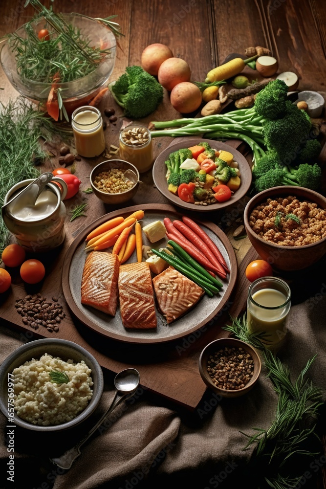 a well-balanced meal consisting of lean protein, whole grains, colorful ...