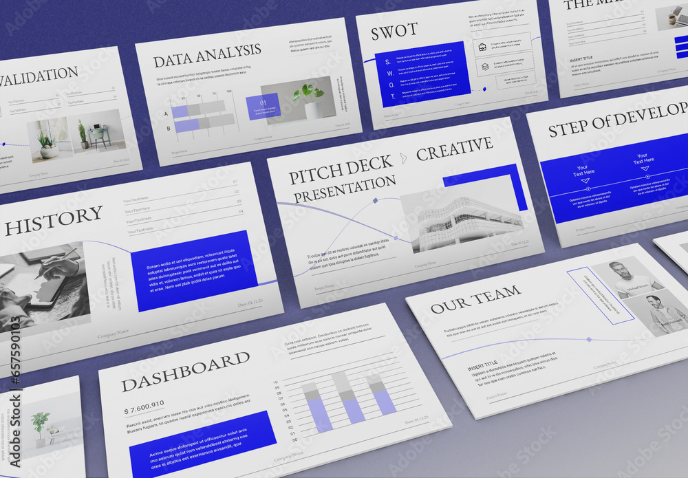 Pitch Deck Business Presentation Layout Stock Template | Adobe Stock