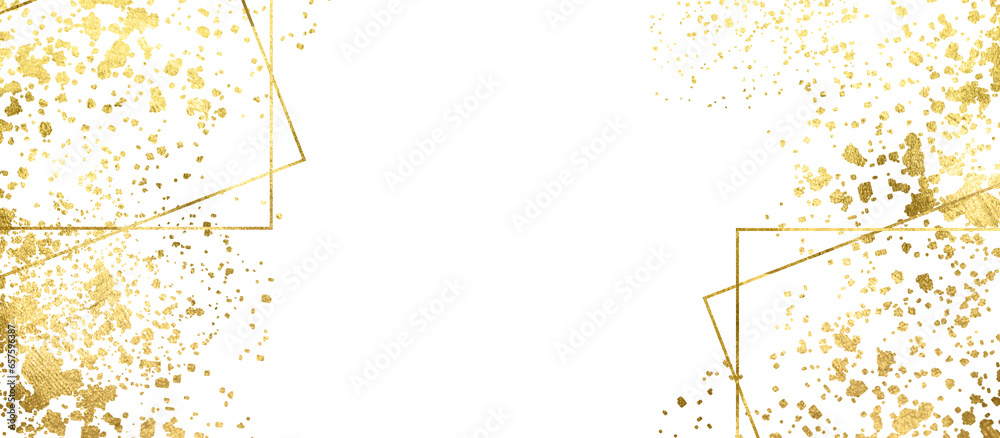 Gold sparkle splatter border . Gold Foil Frame Gold brush star stroke ...