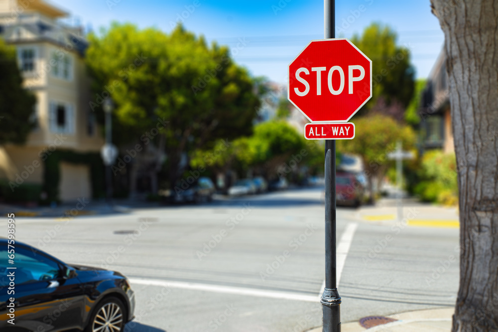 Intersection of 'All Way Stop' Type in the USA: A Glimpse into America ...