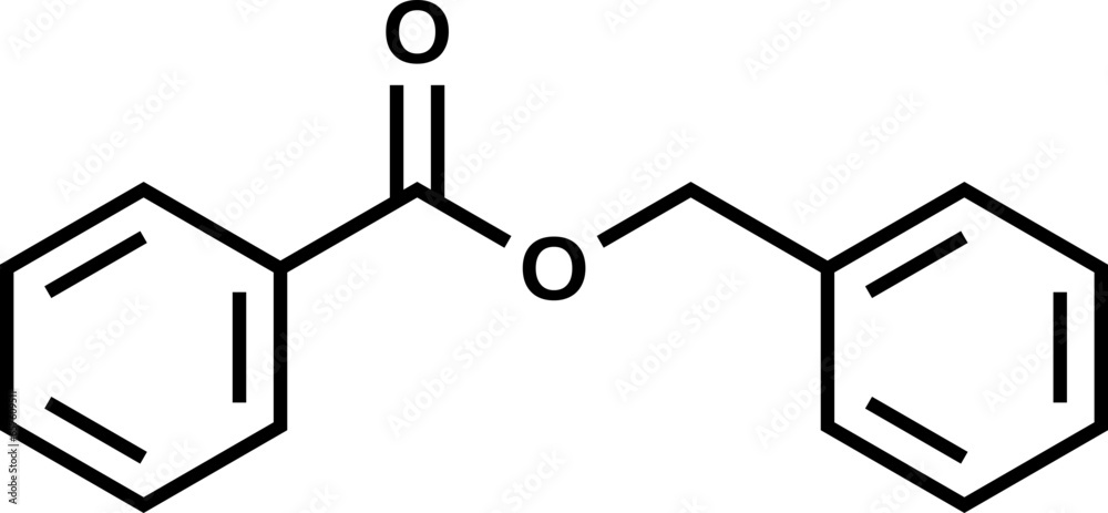 Benzyl benzoate structural formula, vector illustration Stock Vector ...