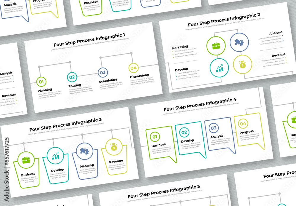 Four Step Process Infographic Design Stock Template | Adobe Stock