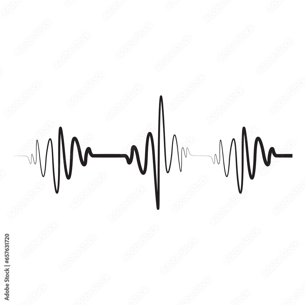 Heart cardiogram continuous one line drawing minimalism design isolated ...