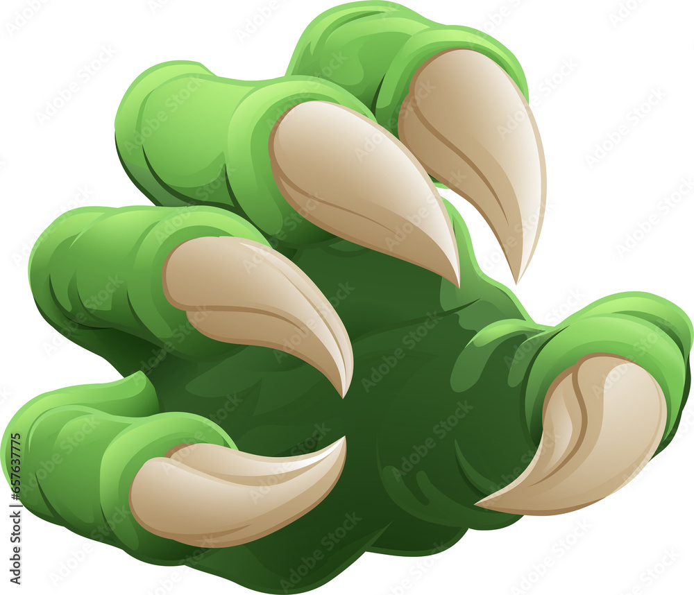Monster Claw Dinosaur Dragon Cartoon Talon Hand Stock Illustration ...
