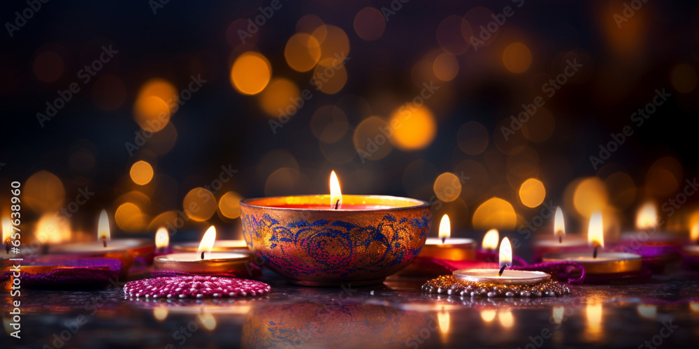 Diwali Celebration Happy Diwali Candles Illumination, Festival of Light ...