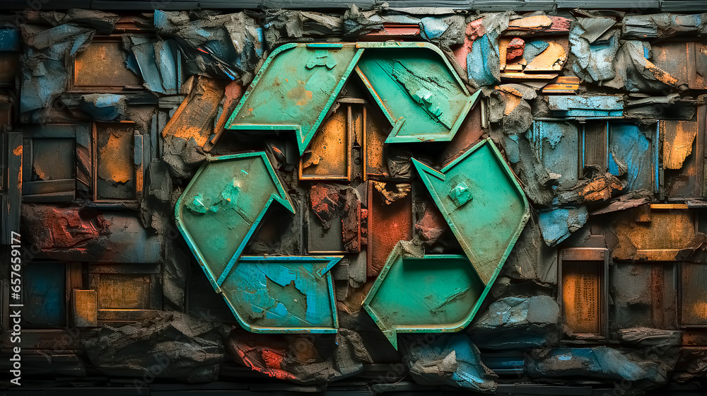 The recycling symbol for old or worn materials Stock Illustration ...
