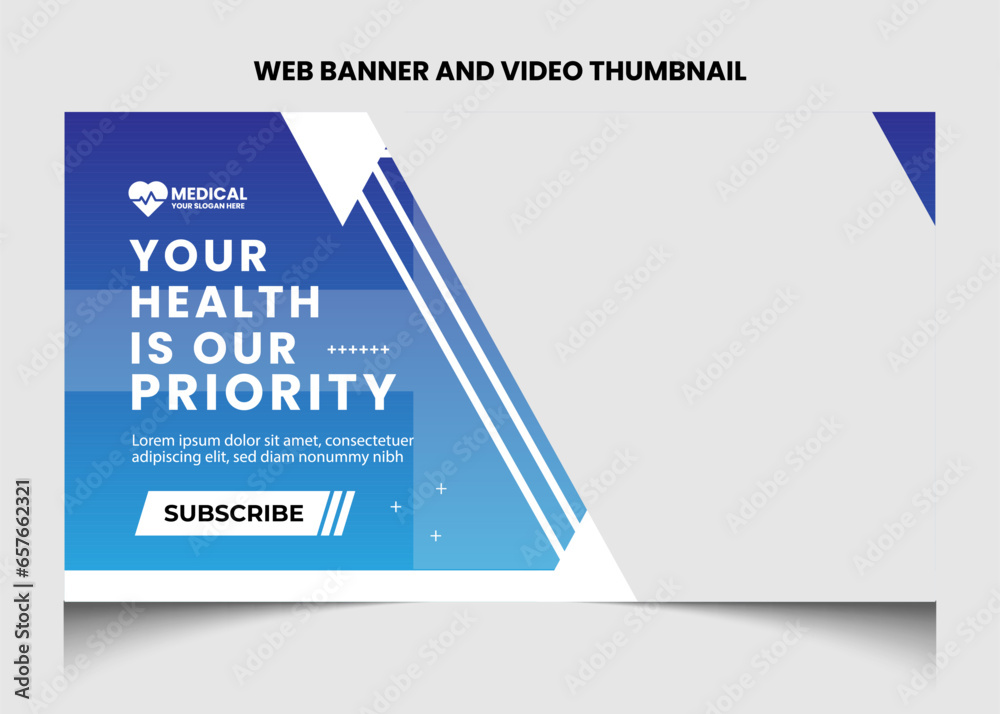 Healthcare or medical video thumbnail and web banner template ...