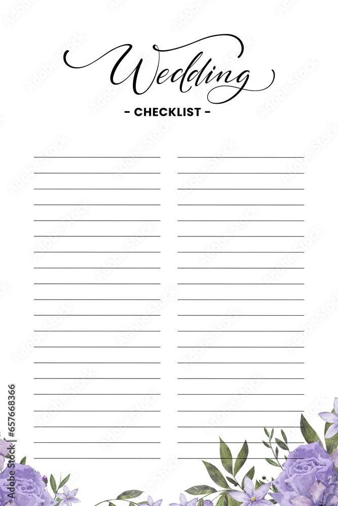 Wedding guest list template, list planner, list tracker, wedding guests ...
