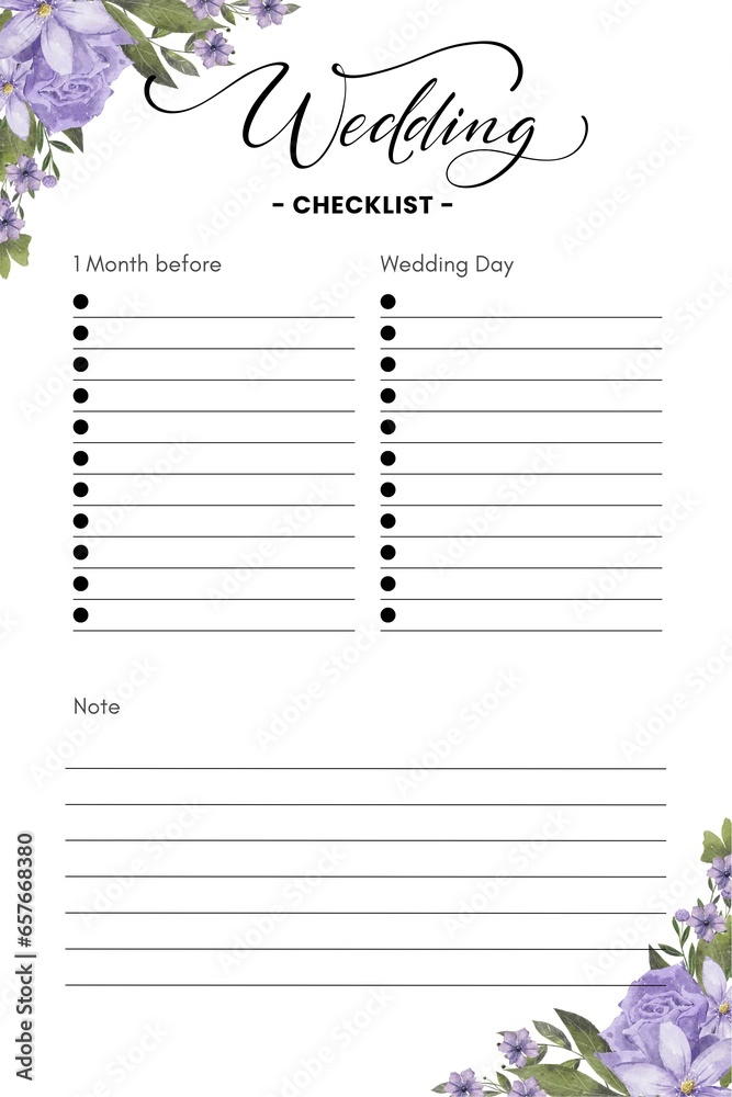 Wedding guest list template, list planner, list tracker, wedding guests ...
