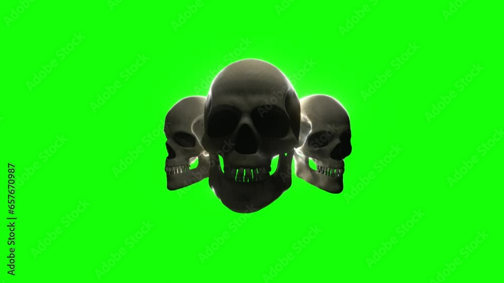 Halloween Skull Green Screen, Skull Green Screen, Scary Halloween Green ...