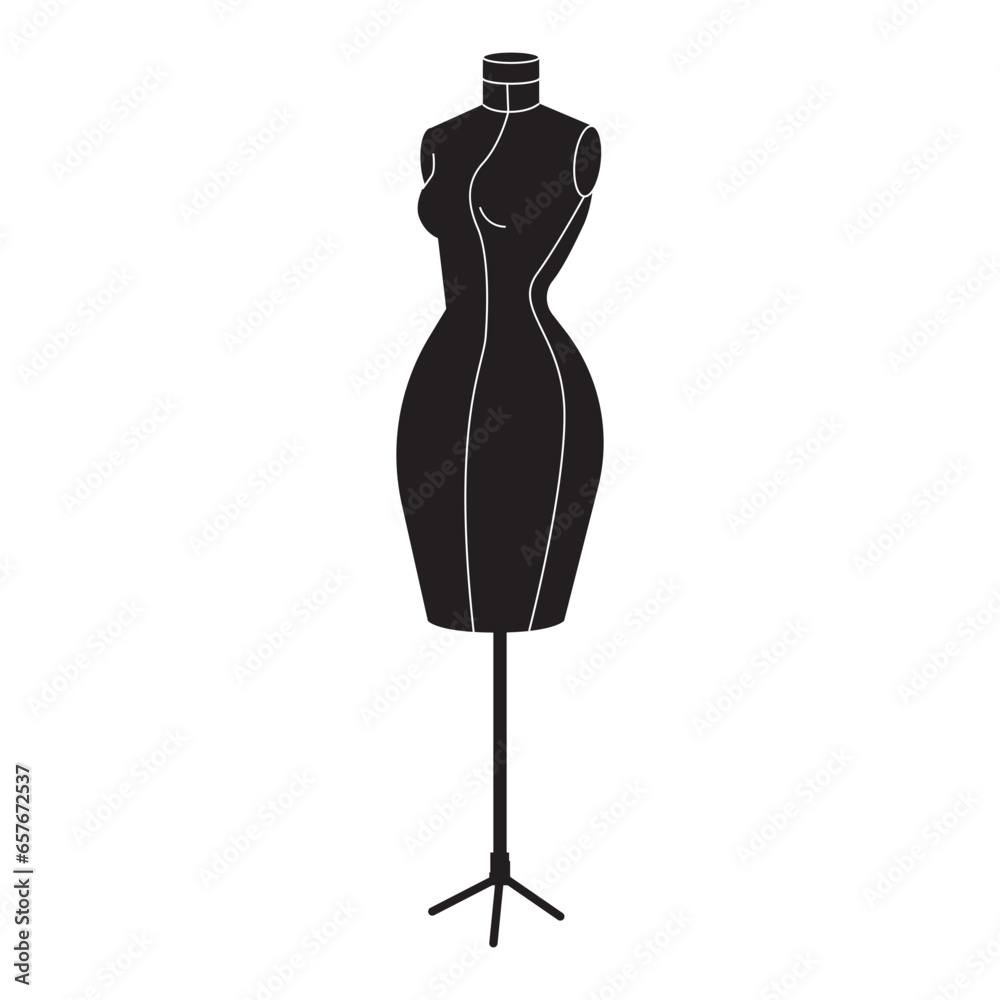 Mannequin, tailors dummy, women figure. Female body shape, textile ...