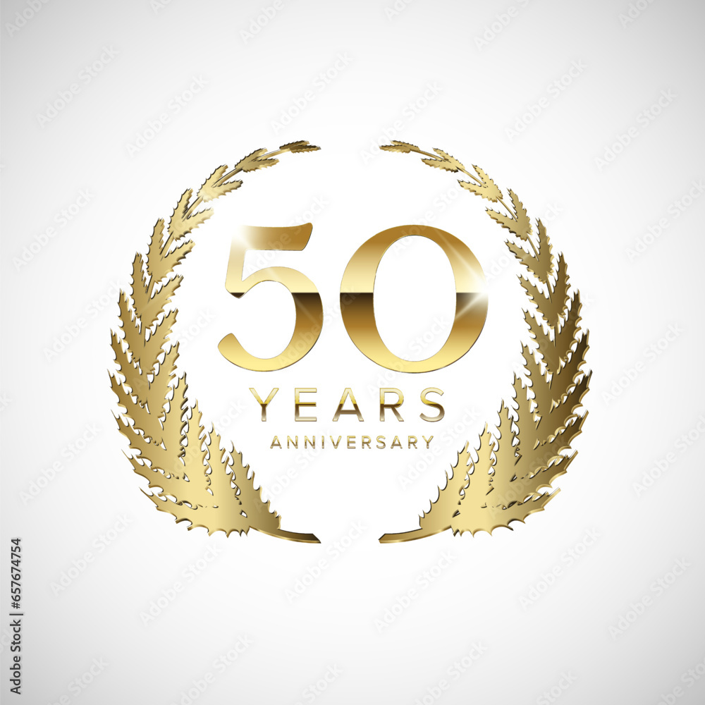Poster Fifty 50 years light anniversary card template – Wall Art ...