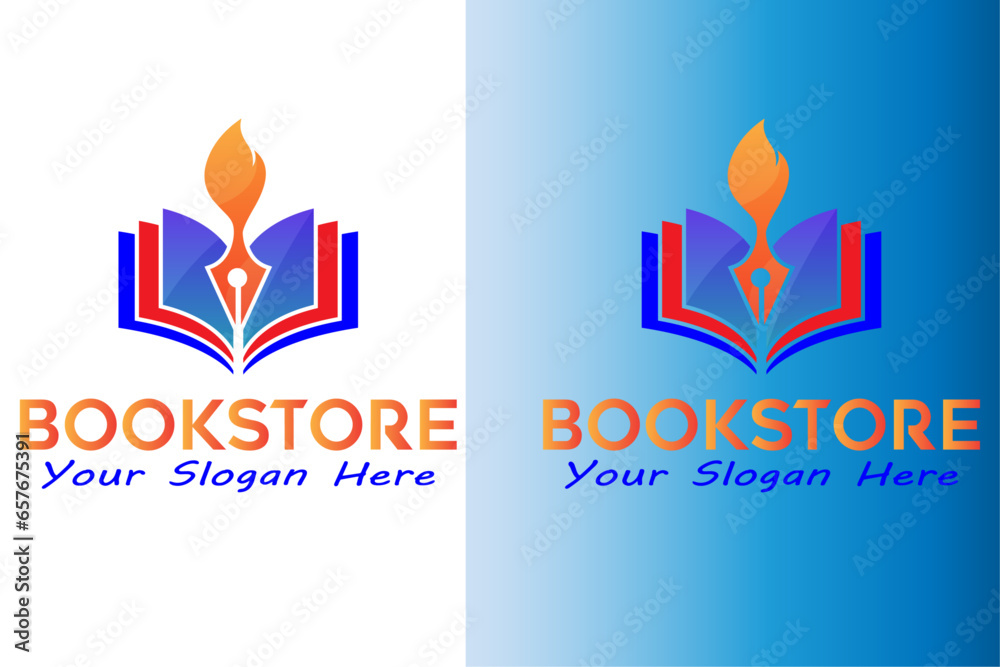 Book logo , book store logo design Stock Vector | Adobe Stock