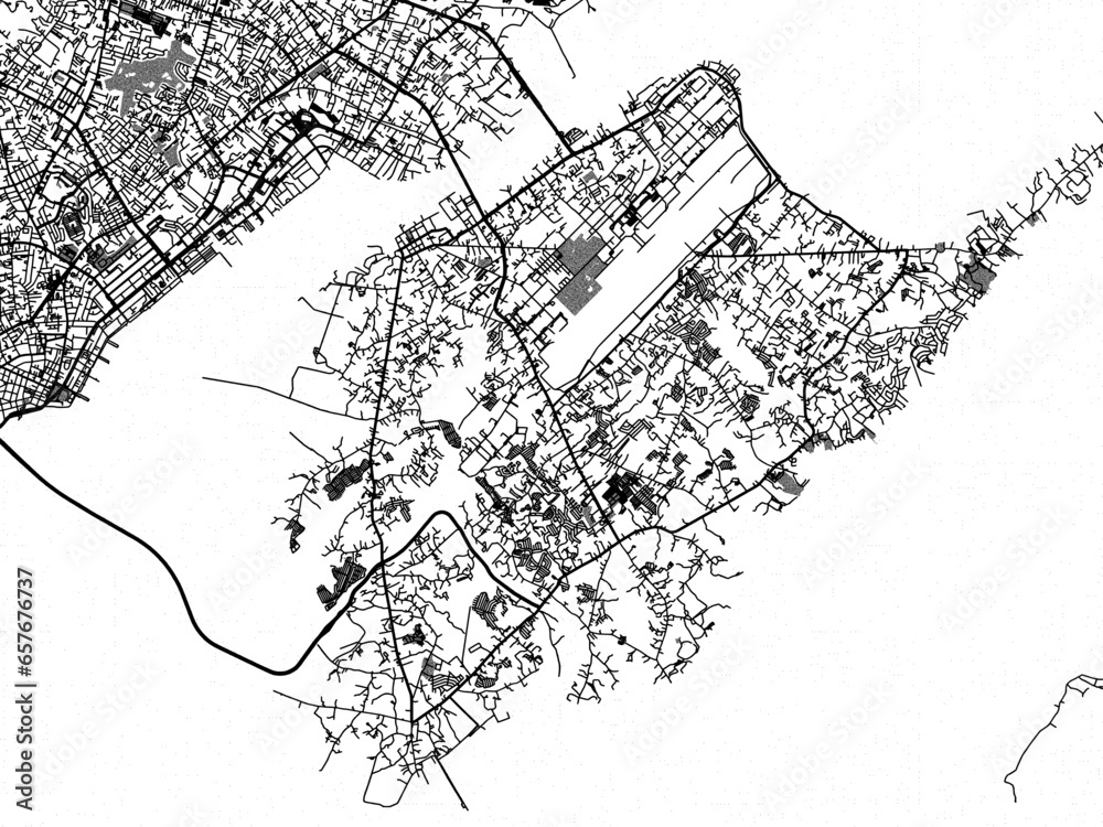 Greyscale vector city map of Lapu-Lapu City in the Philippines with ...