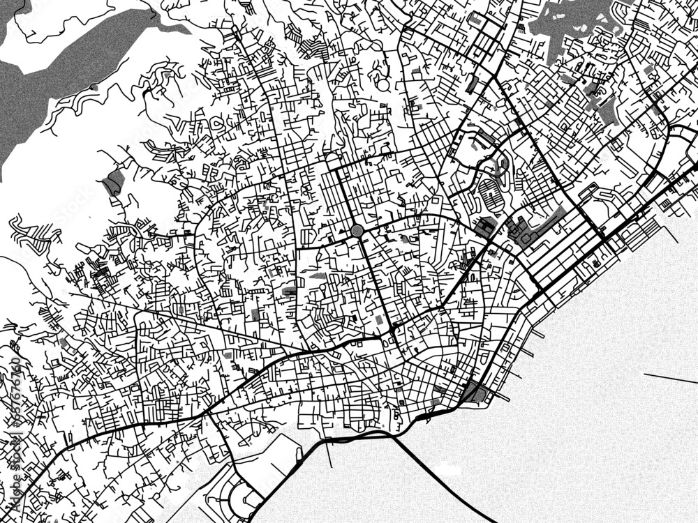 Greyscale vector city map of Cebu City in the Philippines with with ...