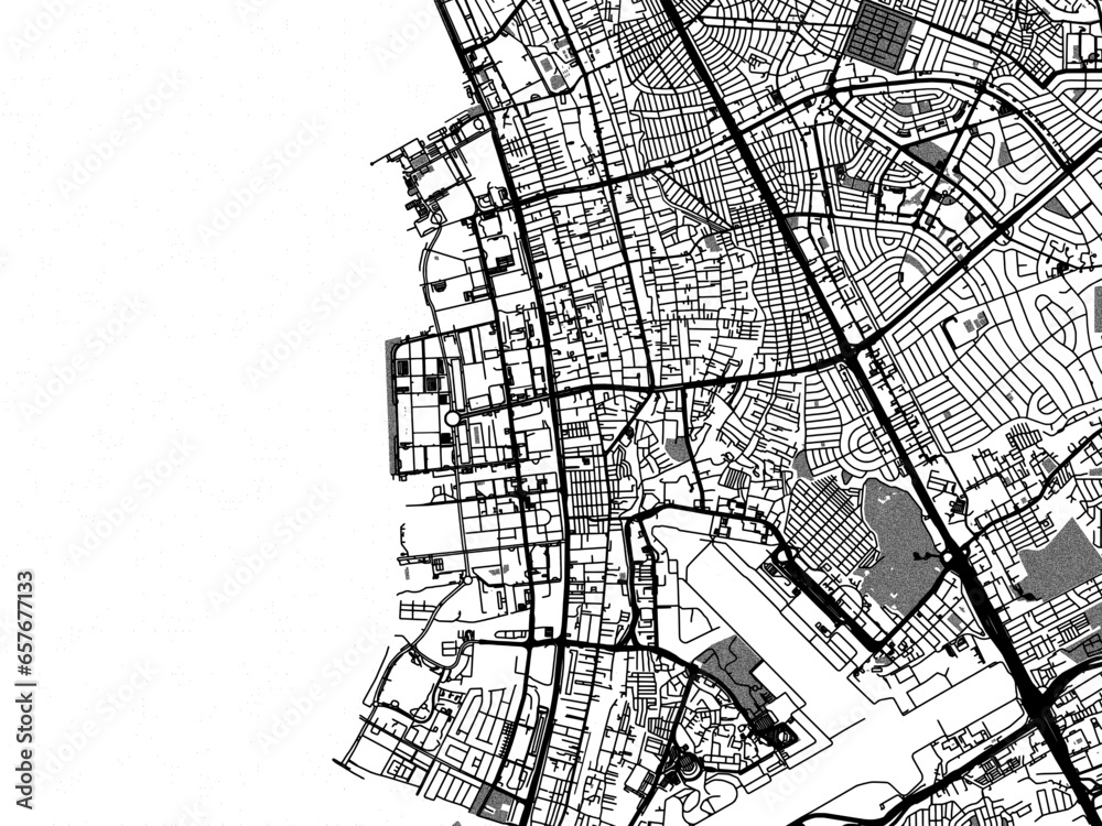 Greyscale vector city map of Pasay in the Philippines with with water ...